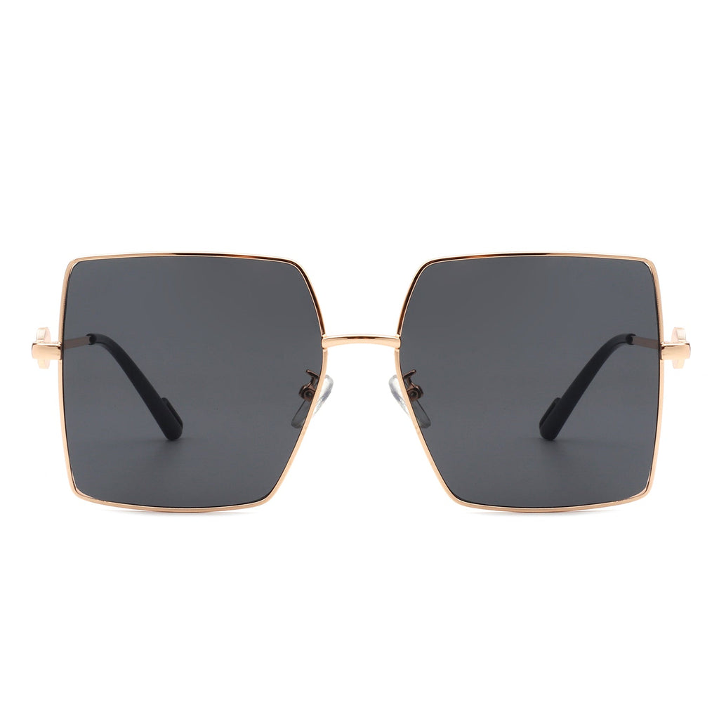 Benazia - Square Oversize Flat Top Large Tinted Women Fashion Sunglass ...