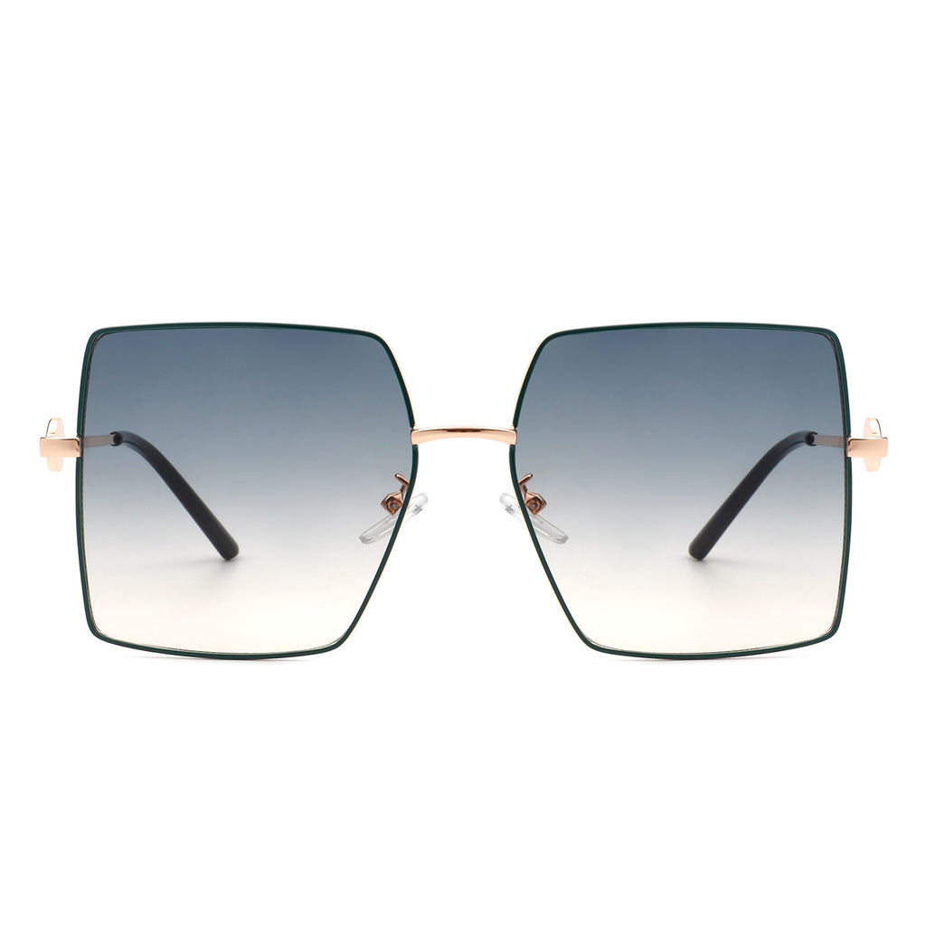 Benazia - Square Oversize Flat Top Large Tinted Women Fashion Sunglass ...
