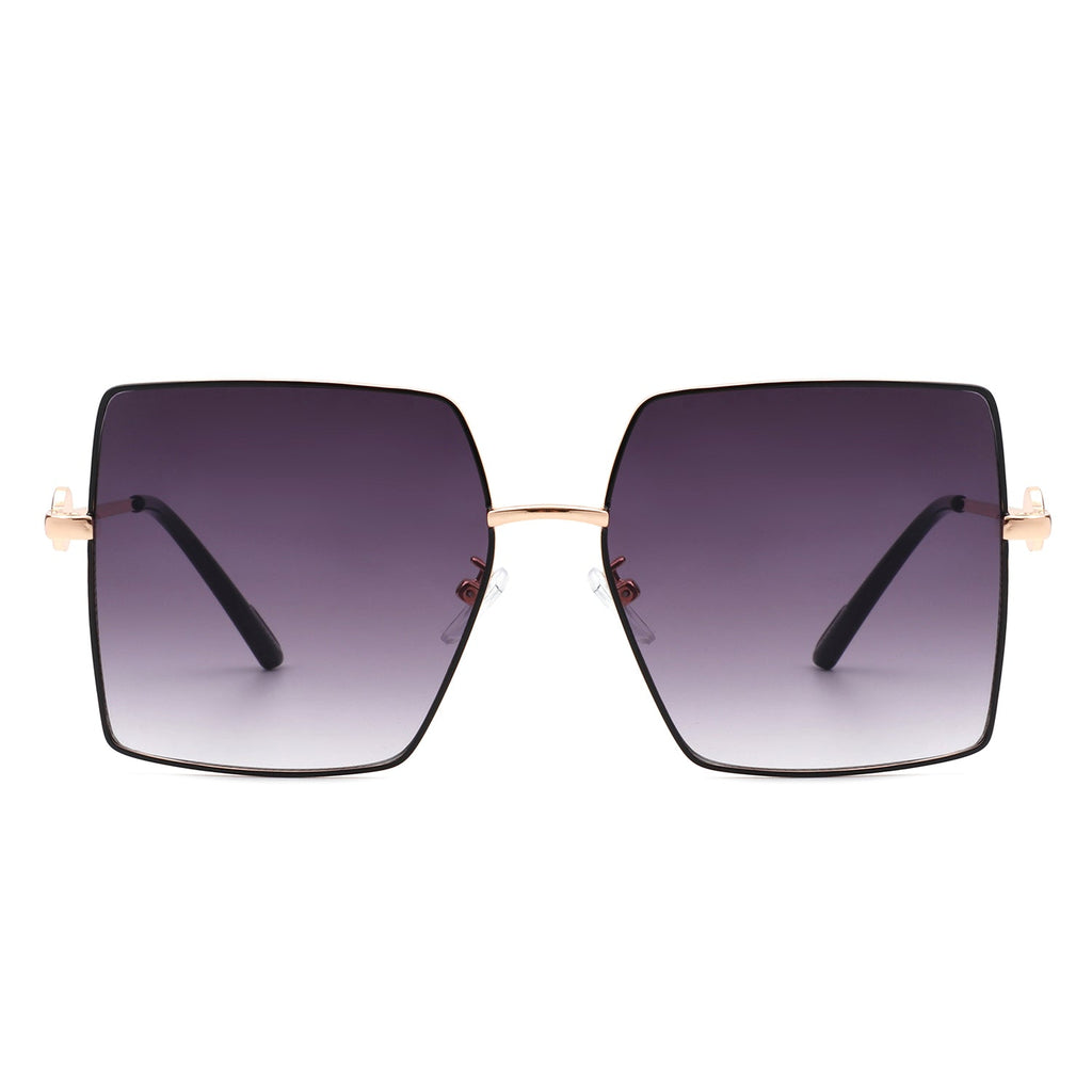 Benazia - Square Oversize Flat Top Large Tinted Women Fashion Sunglass ...